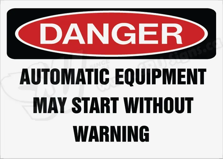 SRUDANG468 | AUTOMATIC EQUIPMENT MAY START WITHOUT WARNING